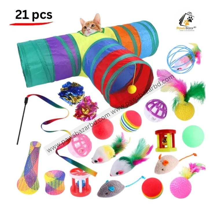 21 Pieces Toy Set for cat - Paws Bazar BD